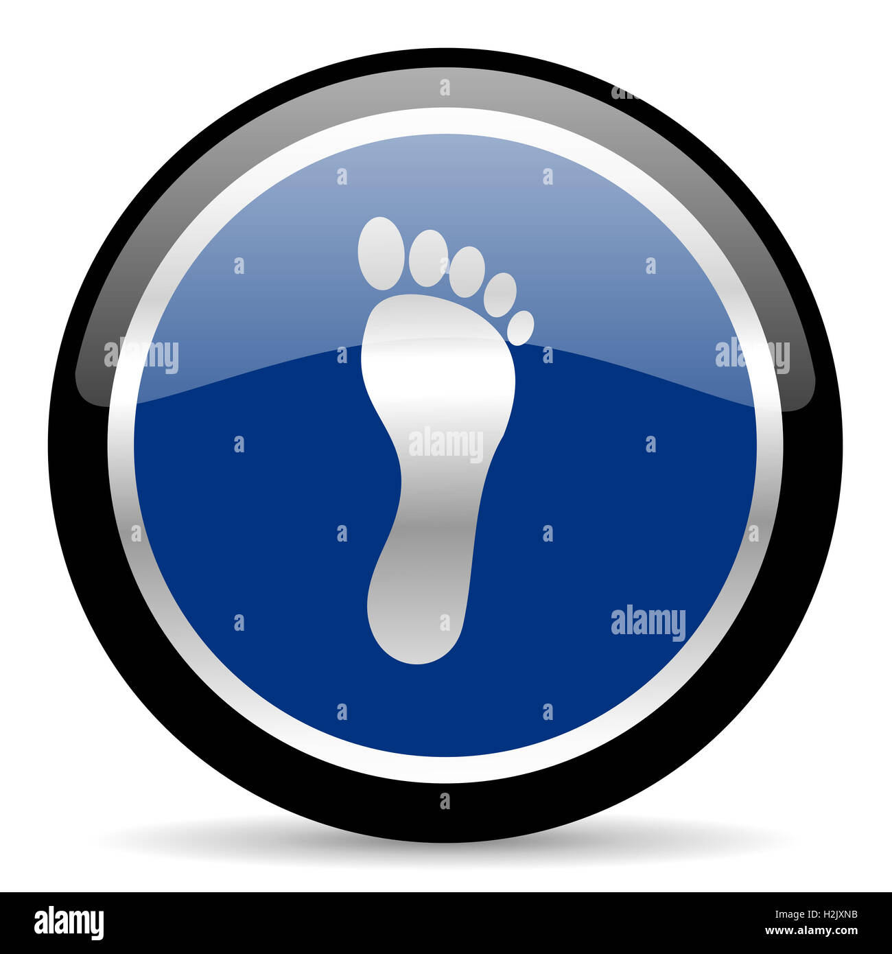 Foot print icon blue internet hi-res stock photography and images - Alamy