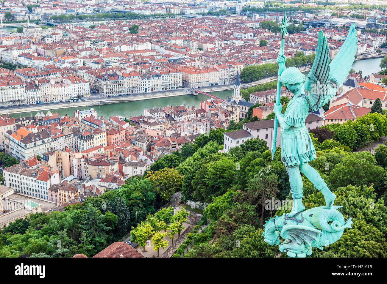 Aerial view of Lyon Stock Photo - Alamy