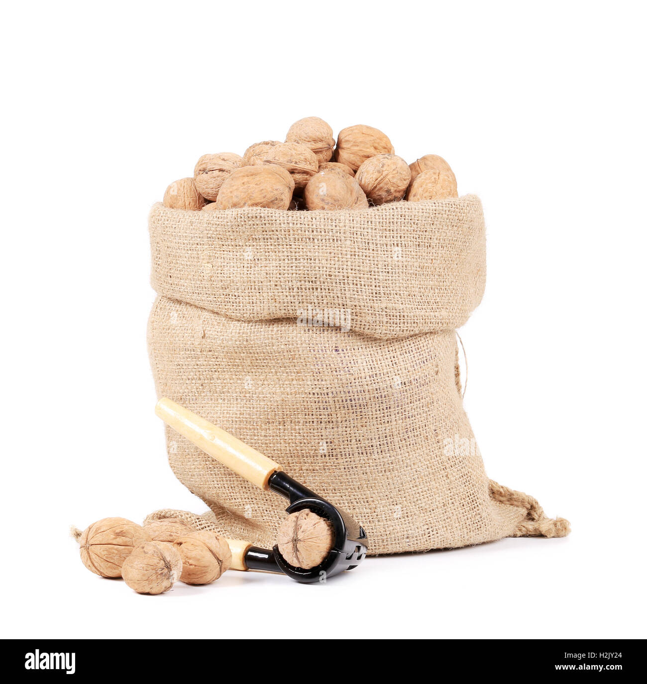 Walnuts in sack Stock Photo - Alamy