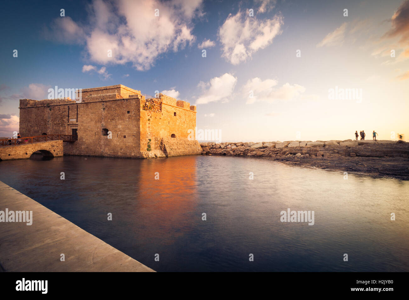 Late afternoon view of the Paphos Castle (Paphos, Cyprus Stock Photo ...