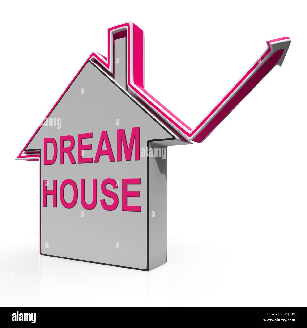 Dream House Home Means Finding Or Building Ideal Property Stock Photo ...