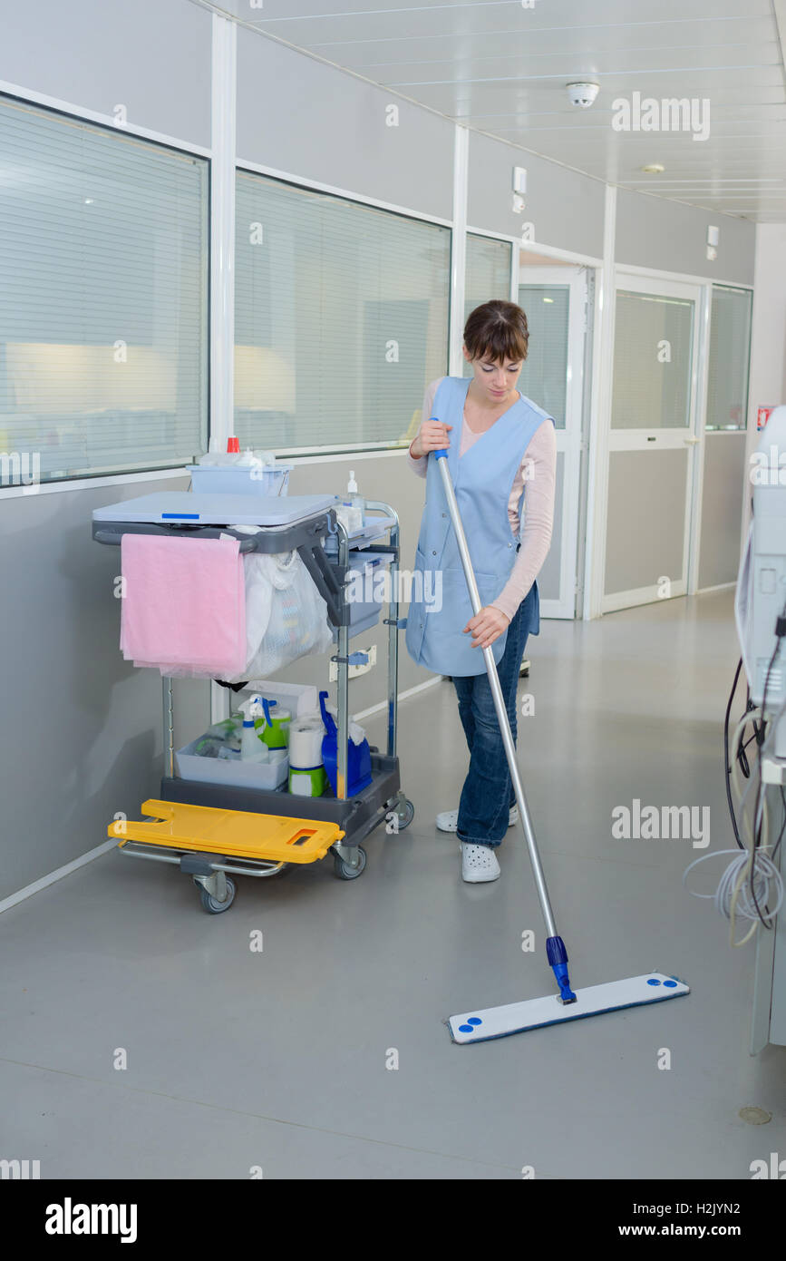Janitor mopping hi-res stock photography and images - Alamy