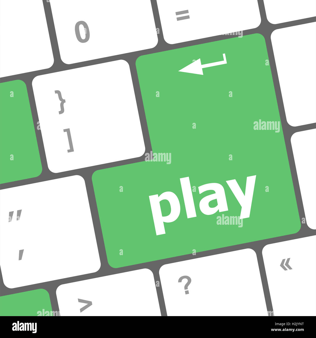 Play word on computer keyboard button Stock Photo - Alamy