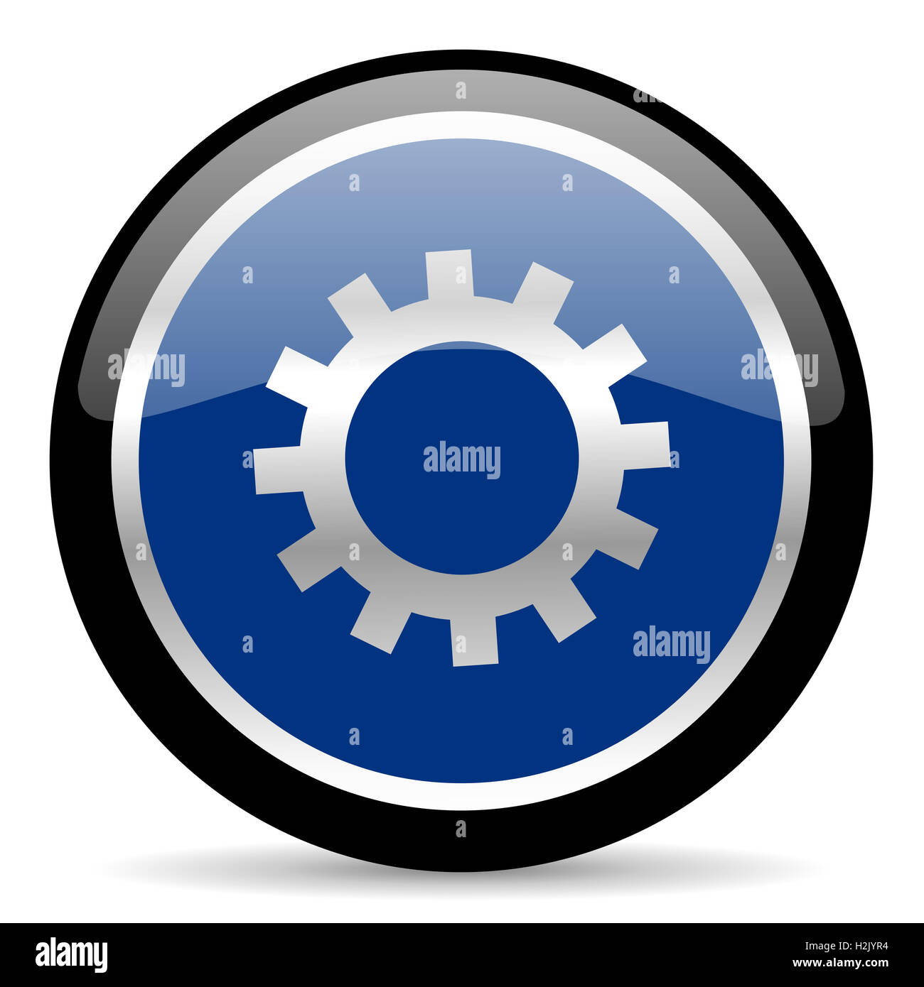 Blue gear wheel icon design Cut Out Stock Images & Pictures - Alamy