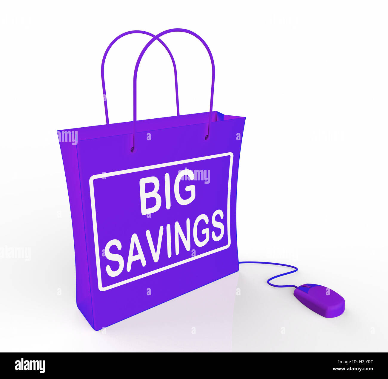 Big Savings Bag Represents Online Discounts and Reductions in Pr Stock ...