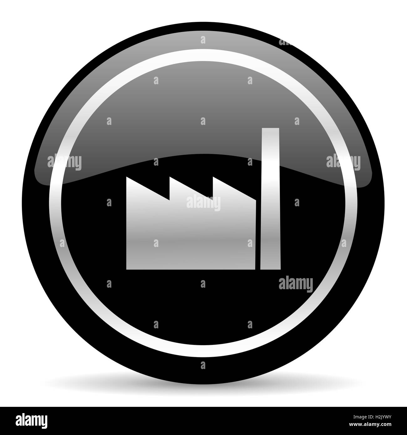Factory industry building symbol icon Black and White Stock Photos ...