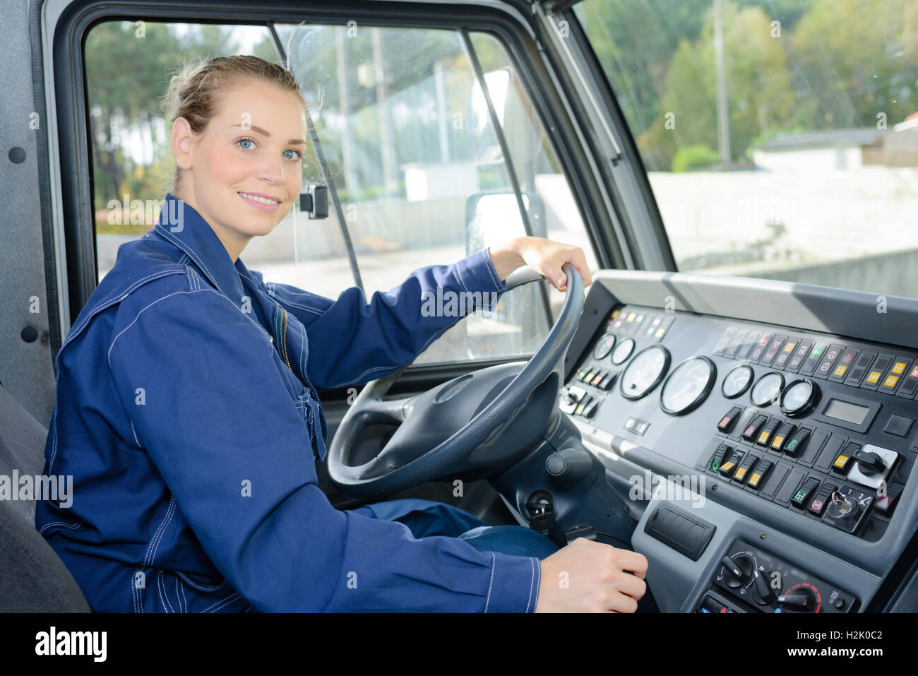 Woman heavy equipment operator hi-res stock photography and images - Alamy