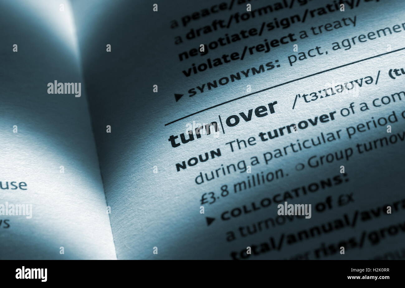 turnover word in open book Stock Photo - Alamy