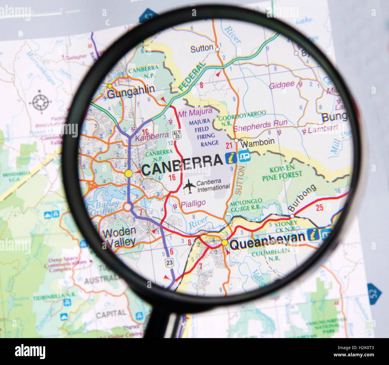 Canberra street map hi-res stock photography and images - Alamy
