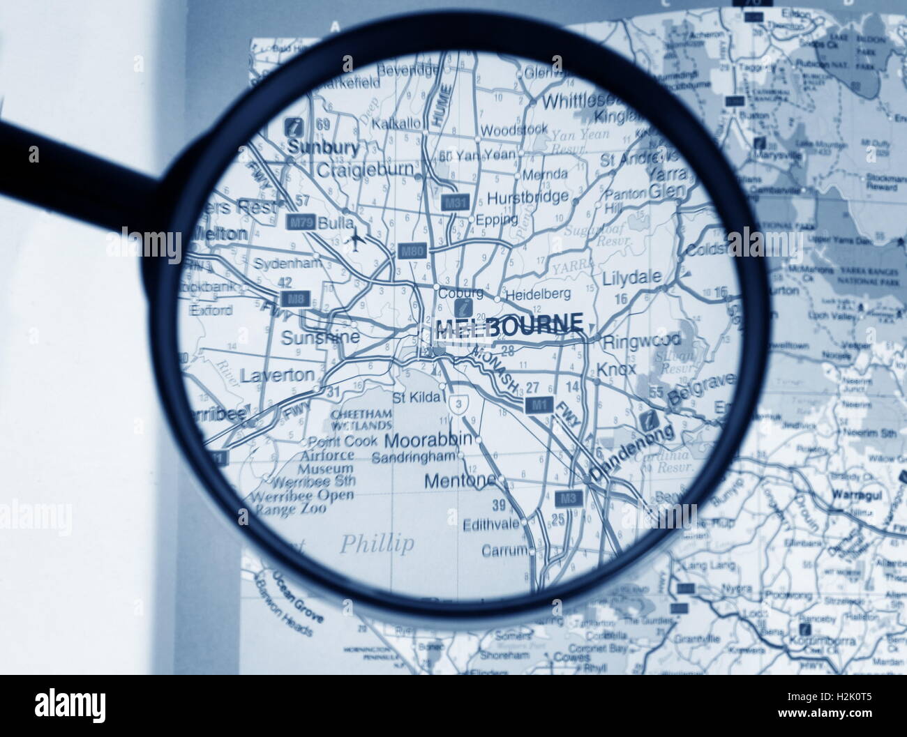 Melbourne in Australia in the map Stock Photo - Alamy