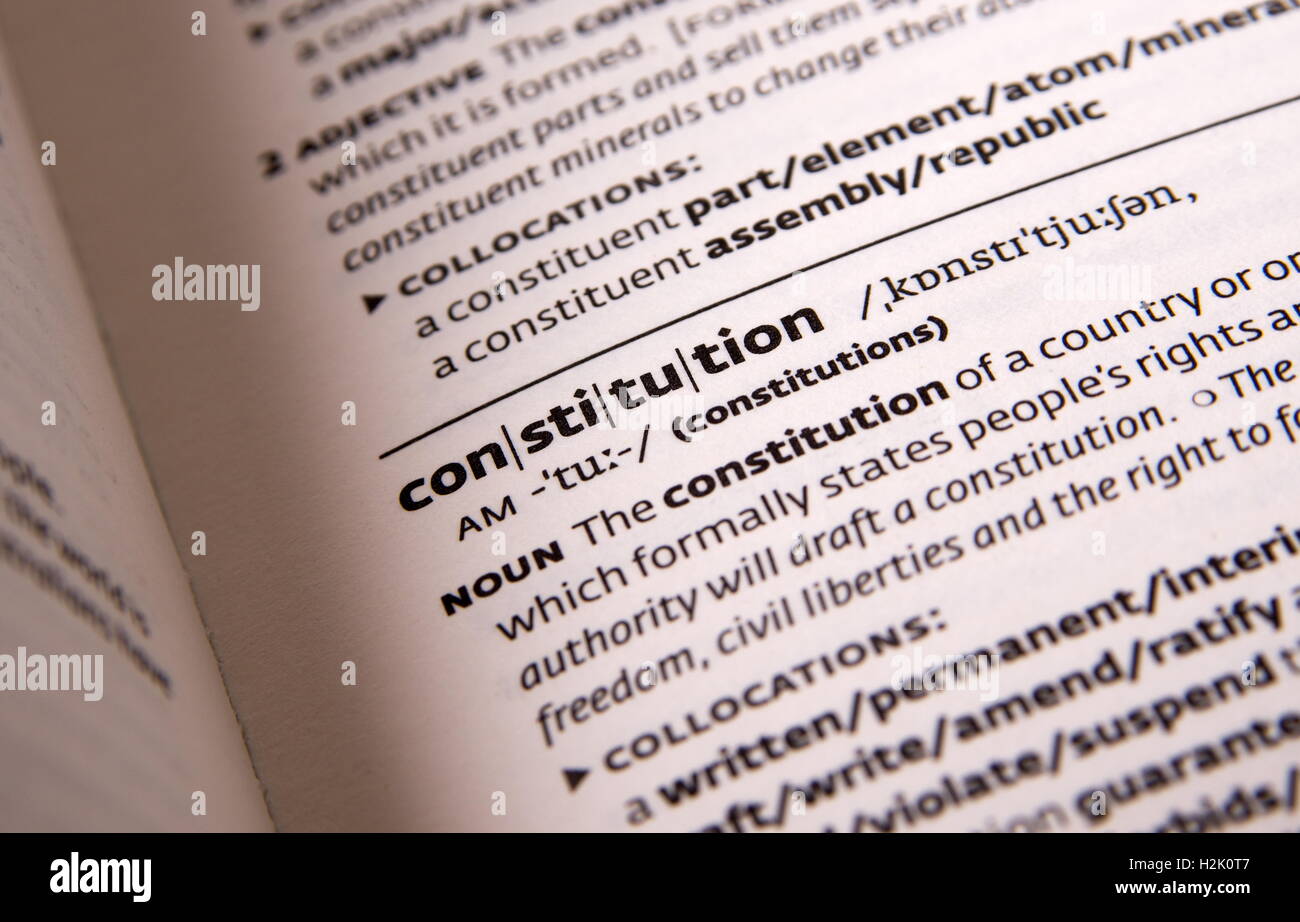 constitution word in the open book Stock Photo - Alamy
