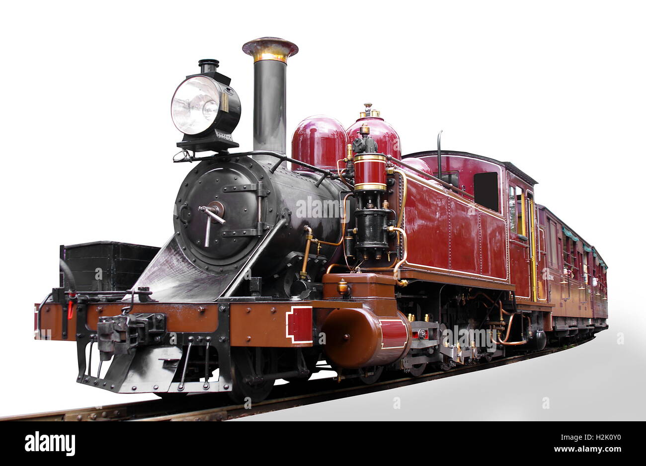 old vintage train isolated on white Stock Photo - Alamy