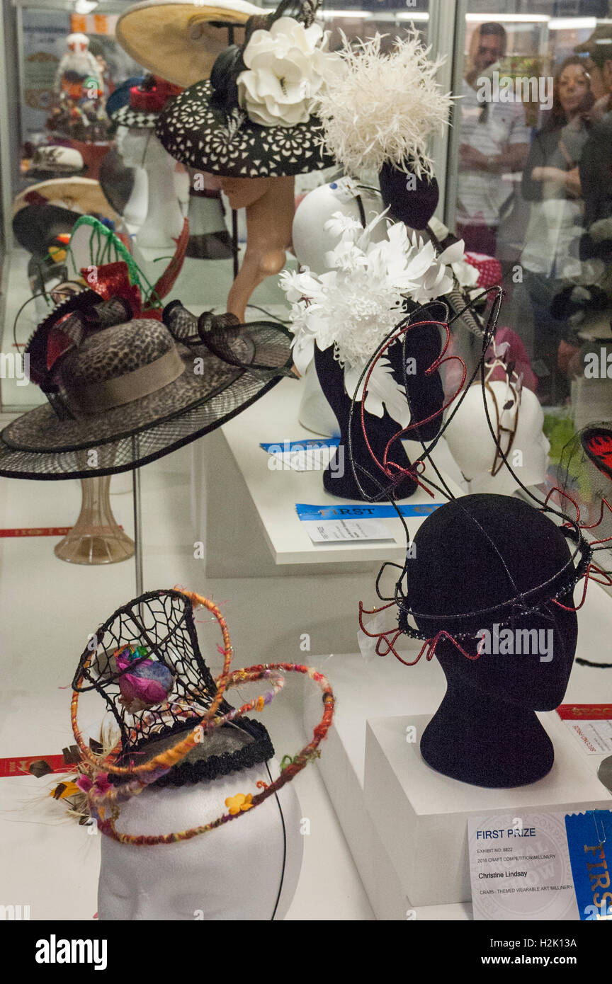 Milliners' creations displayed at the Royal Melbourne Show Stock Photo ...