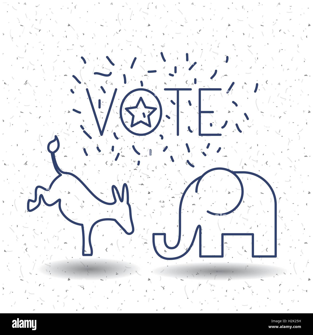 Isolated Donkey and elephant of vote concept Stock Vector Image & Art ...