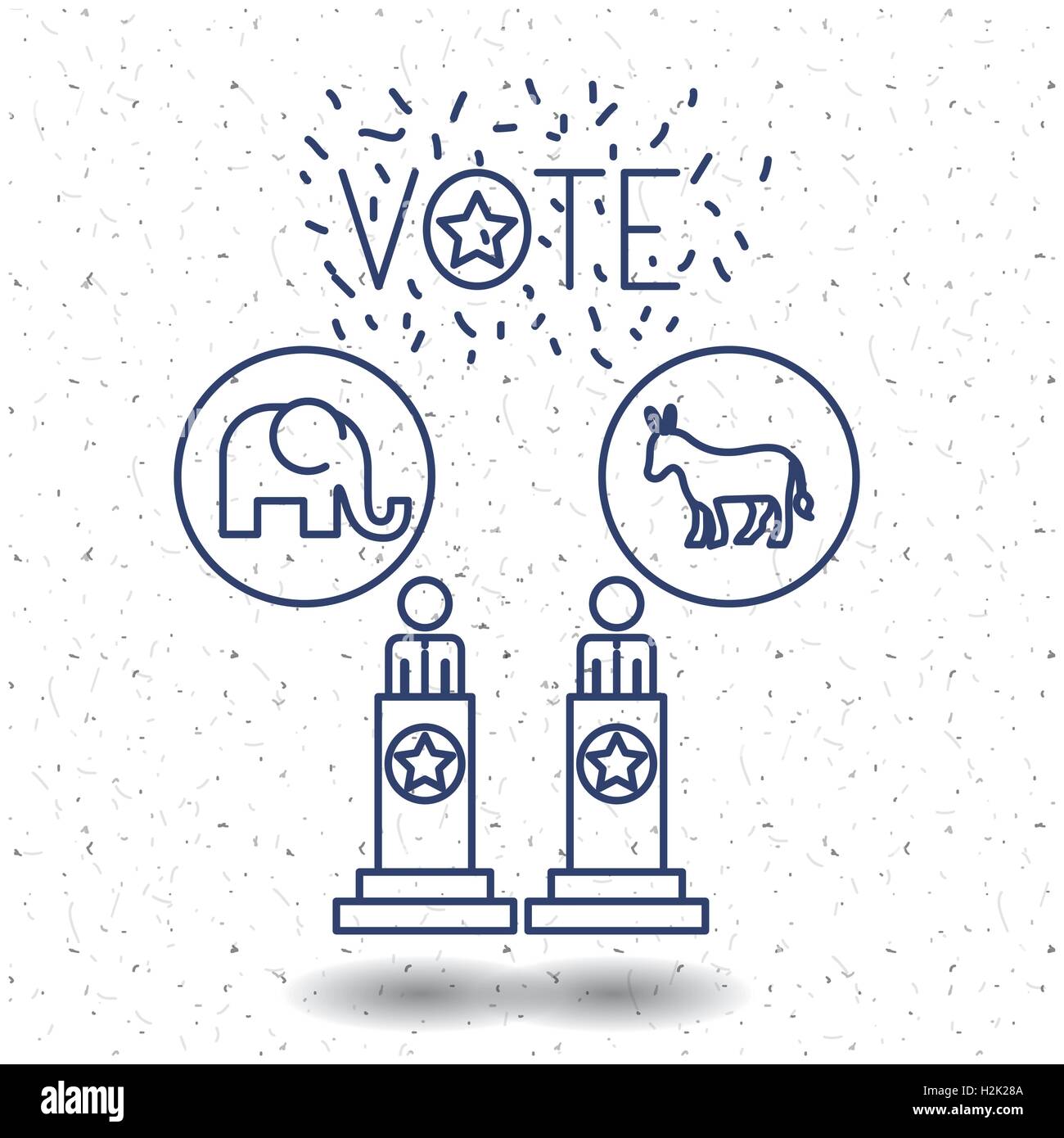 Isolated Donkey and elephant of vote concept Stock Vector Image & Art ...