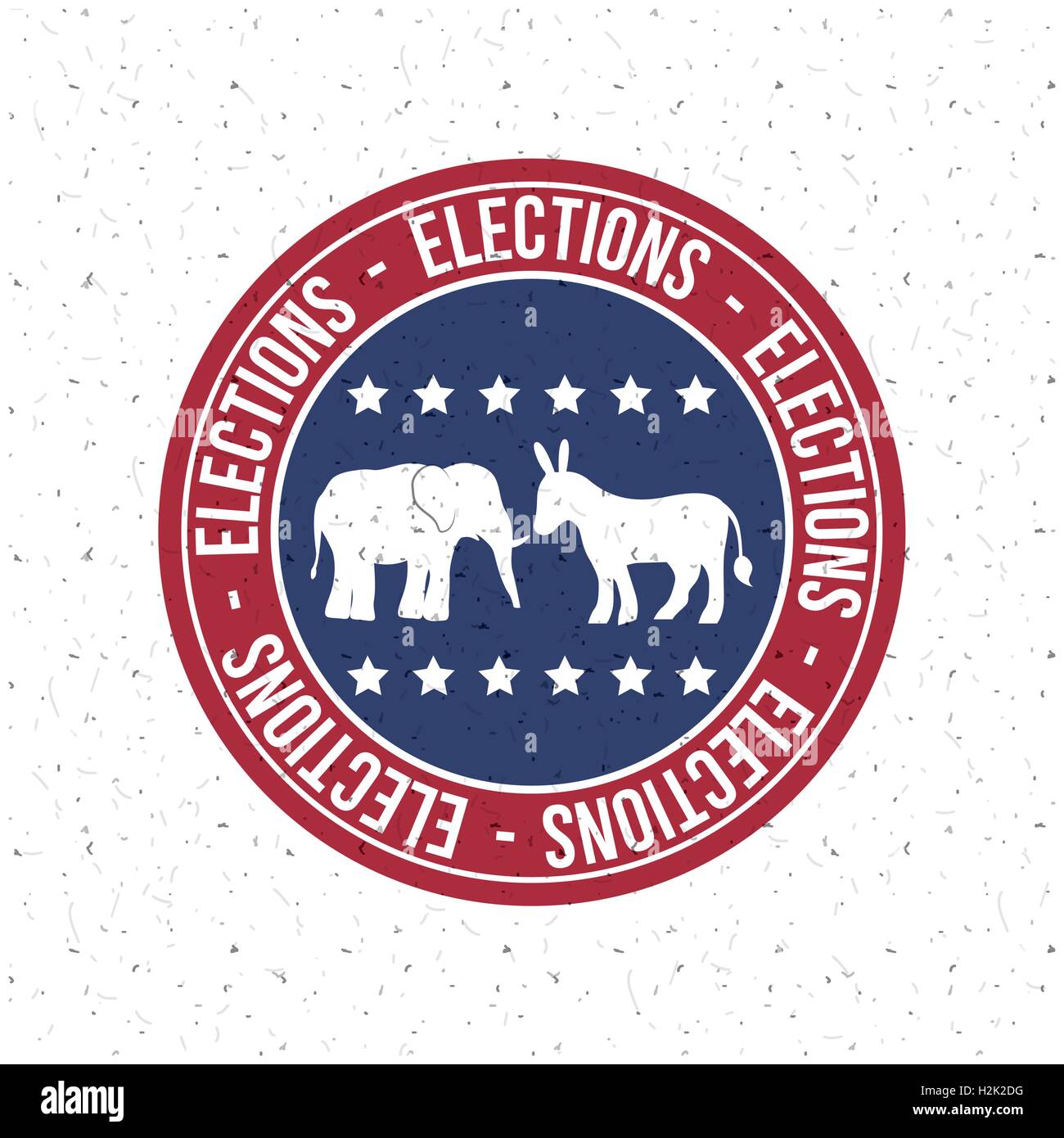 Isolated Donkey and elephant button of vote concept Stock Vector Image ...
