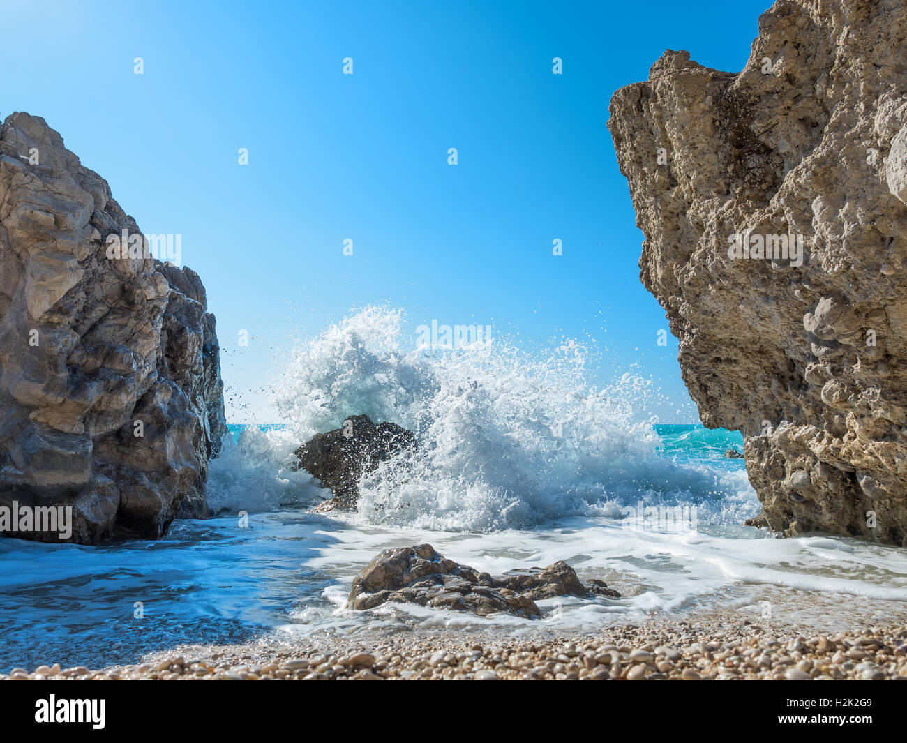 Kathisma Beach, Lefkada Island in Ionian Sea, Greece Stock Photo - Alamy