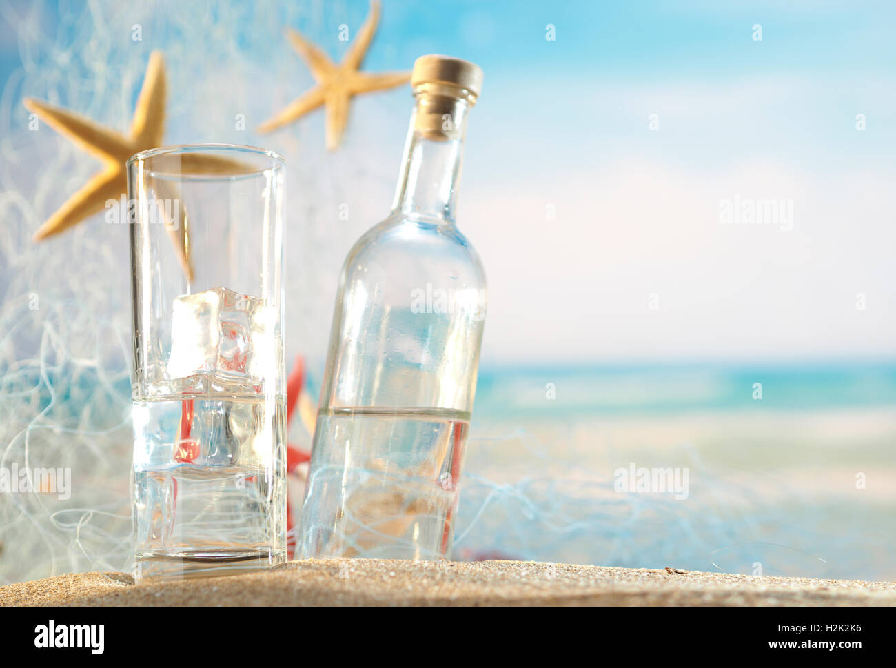 Traditional Greek ouzo at the beach Stock Photo - Alamy