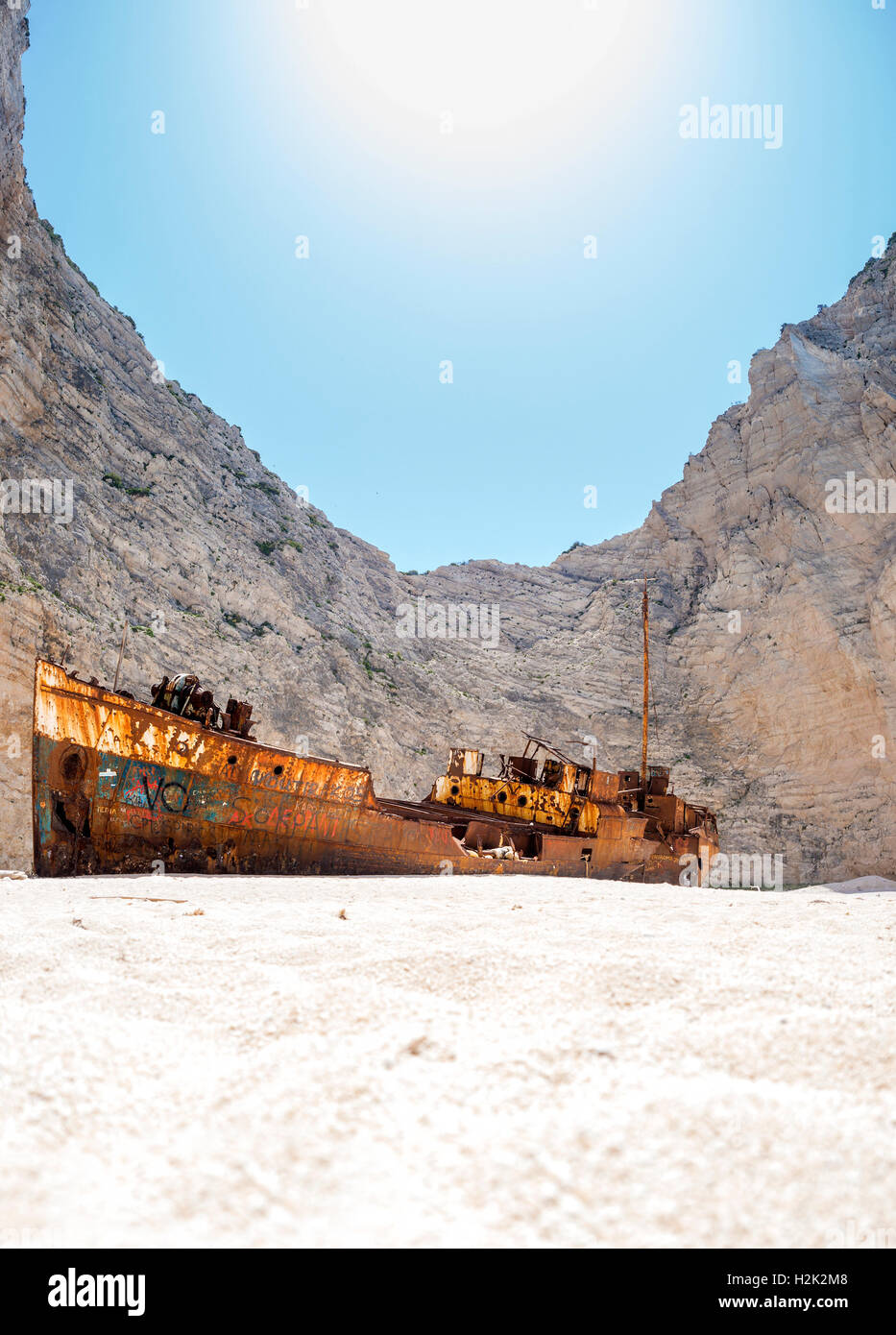 The famous Navagio Shipwreck beach in Zakynthos island Greece Stock ...