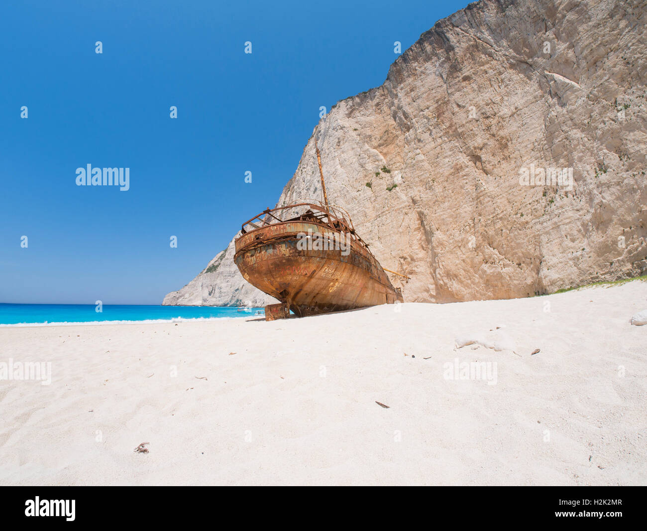 The famous Navagio Shipwreck beach in Zakynthos island Greece Stock ...