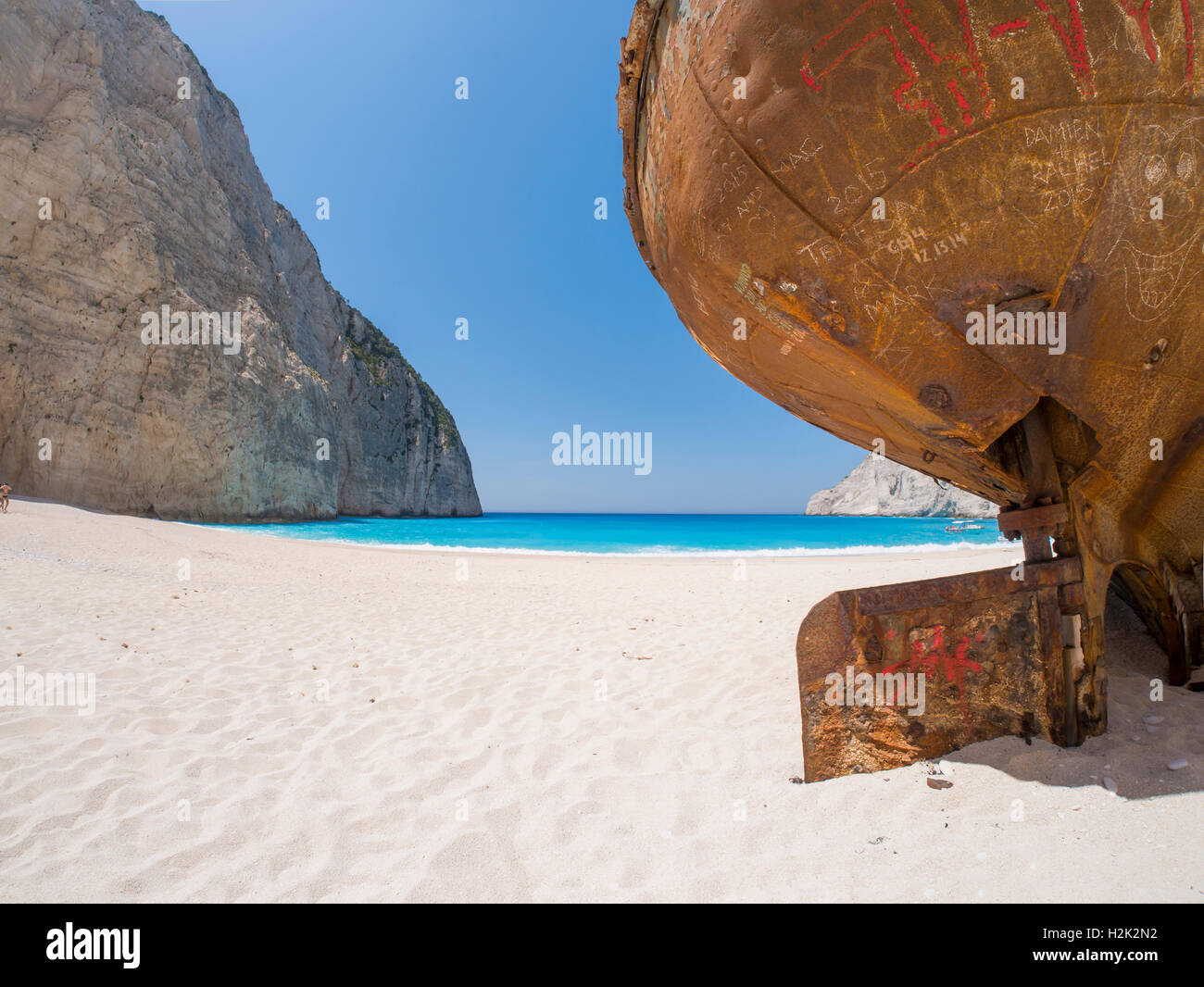 The famous Navagio Shipwreck beach in Zakynthos island Greece Stock ...