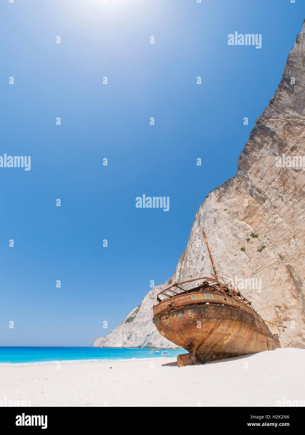 The famous Navagio Shipwreck beach in Zakynthos island Greece Stock ...