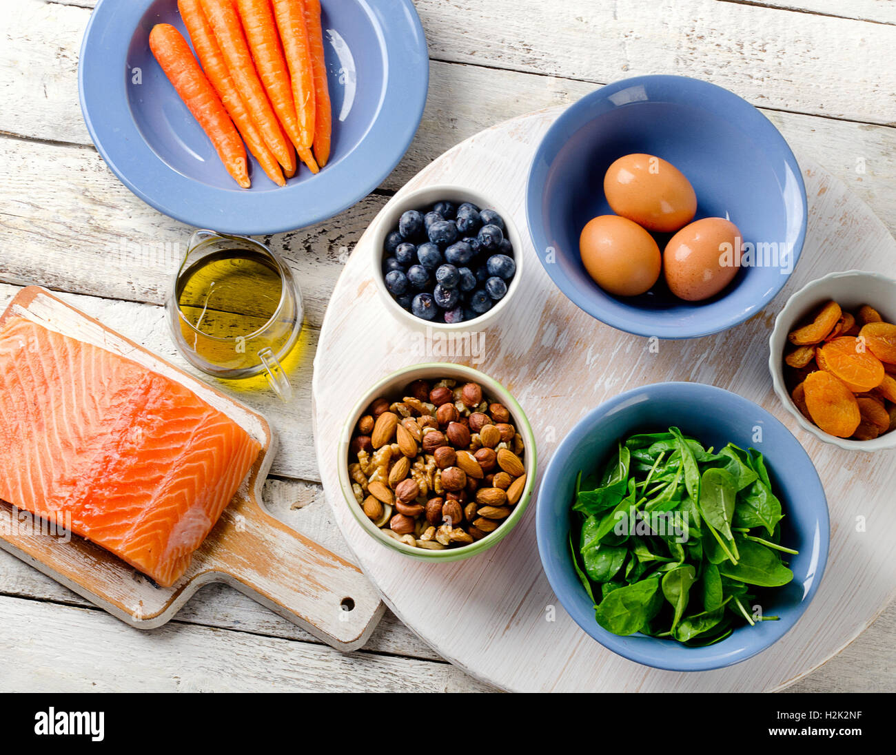 Good Foods for healthy vision. Concept. Top view Stock Photo - Alamy