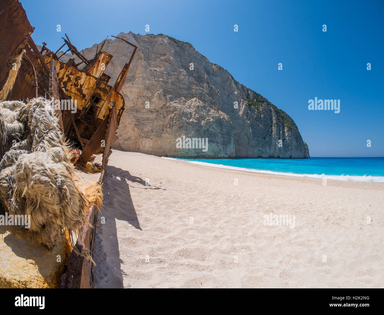 The famous Navagio Shipwreck beach in Zakynthos island Greece Stock ...