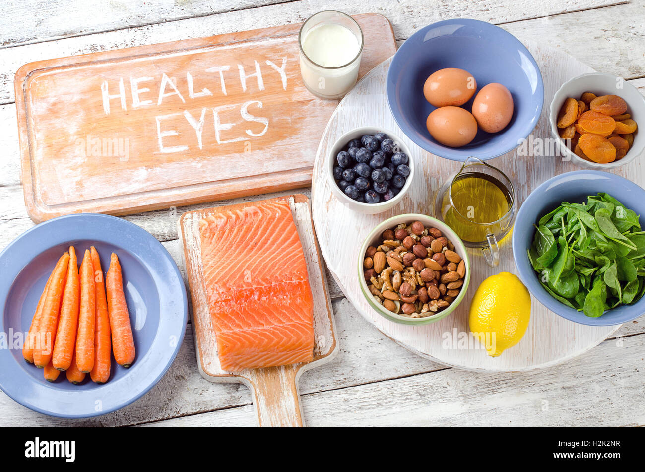 Foods for a healthy vision. Concept. View from above Stock Photo - Alamy