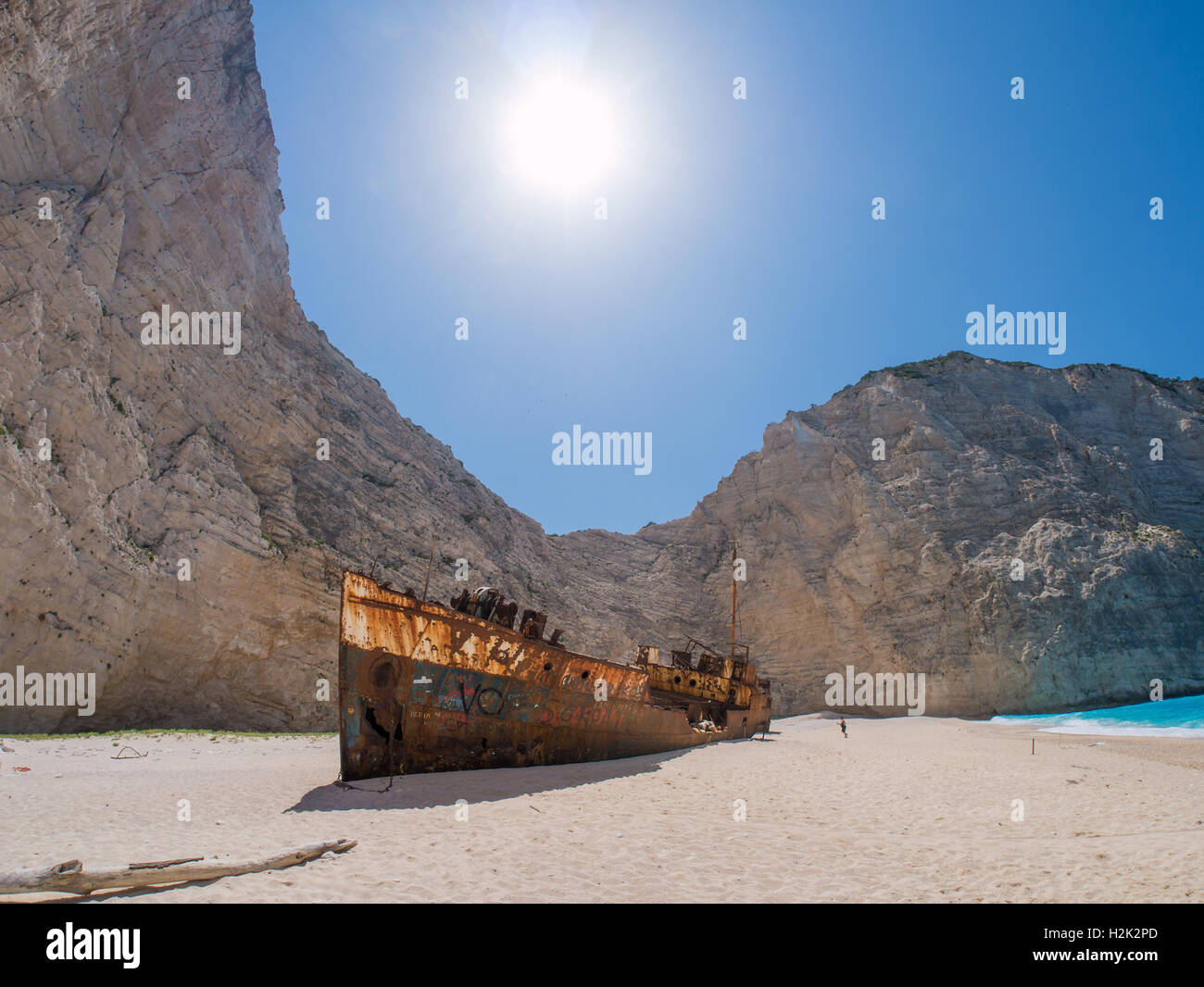 The famous Navagio Shipwreck beach in Zakynthos island Greece Stock ...