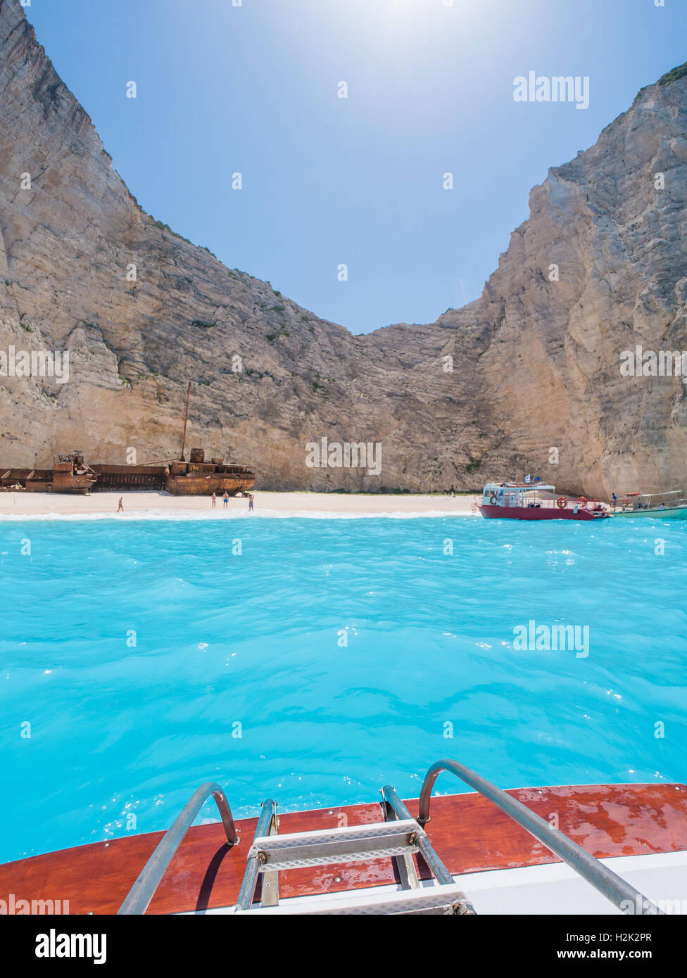 The famous Navagio Shipwreck beach in Zakynthos island Greece Stock ...