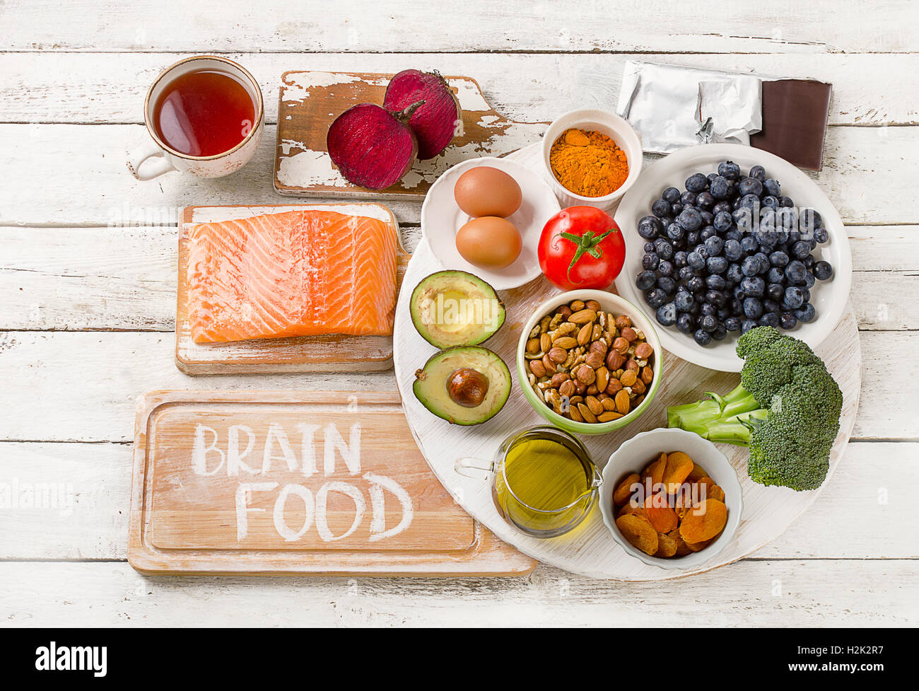 Foods for brain. Healthy eating Concept. Top view Stock Photo - Alamy