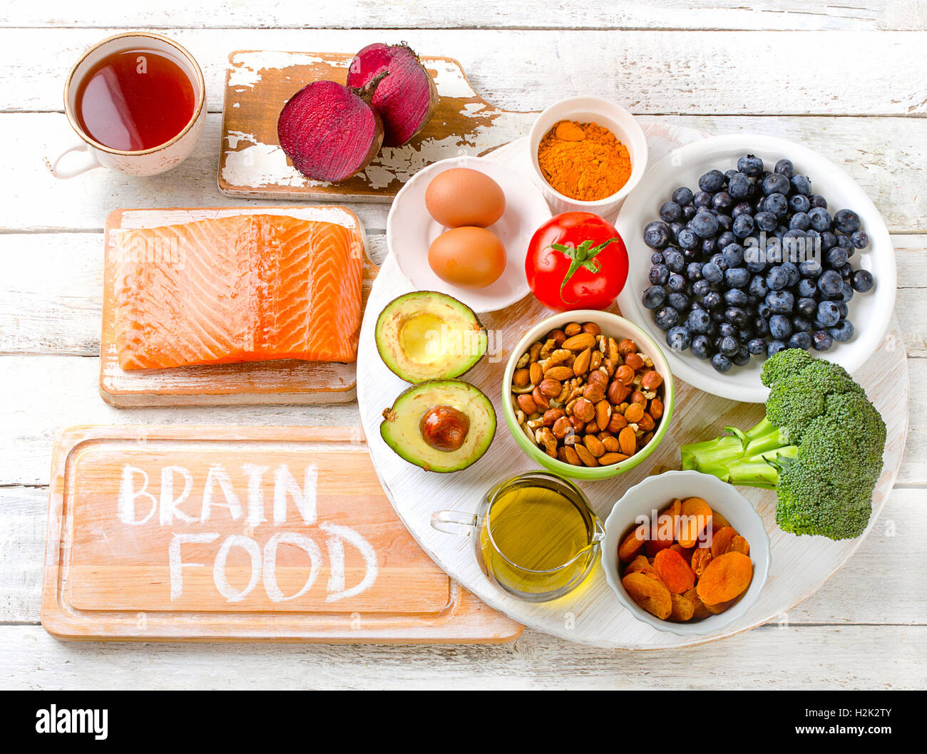 Beat Foods for your brain. Concept. Top view Stock Photo - Alamy