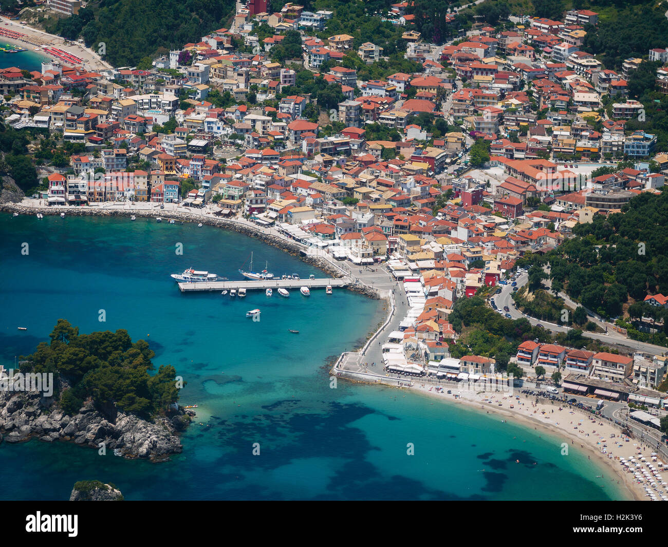 Aerial landscape of Parga Epirus Greece Stock Photo - Alamy
