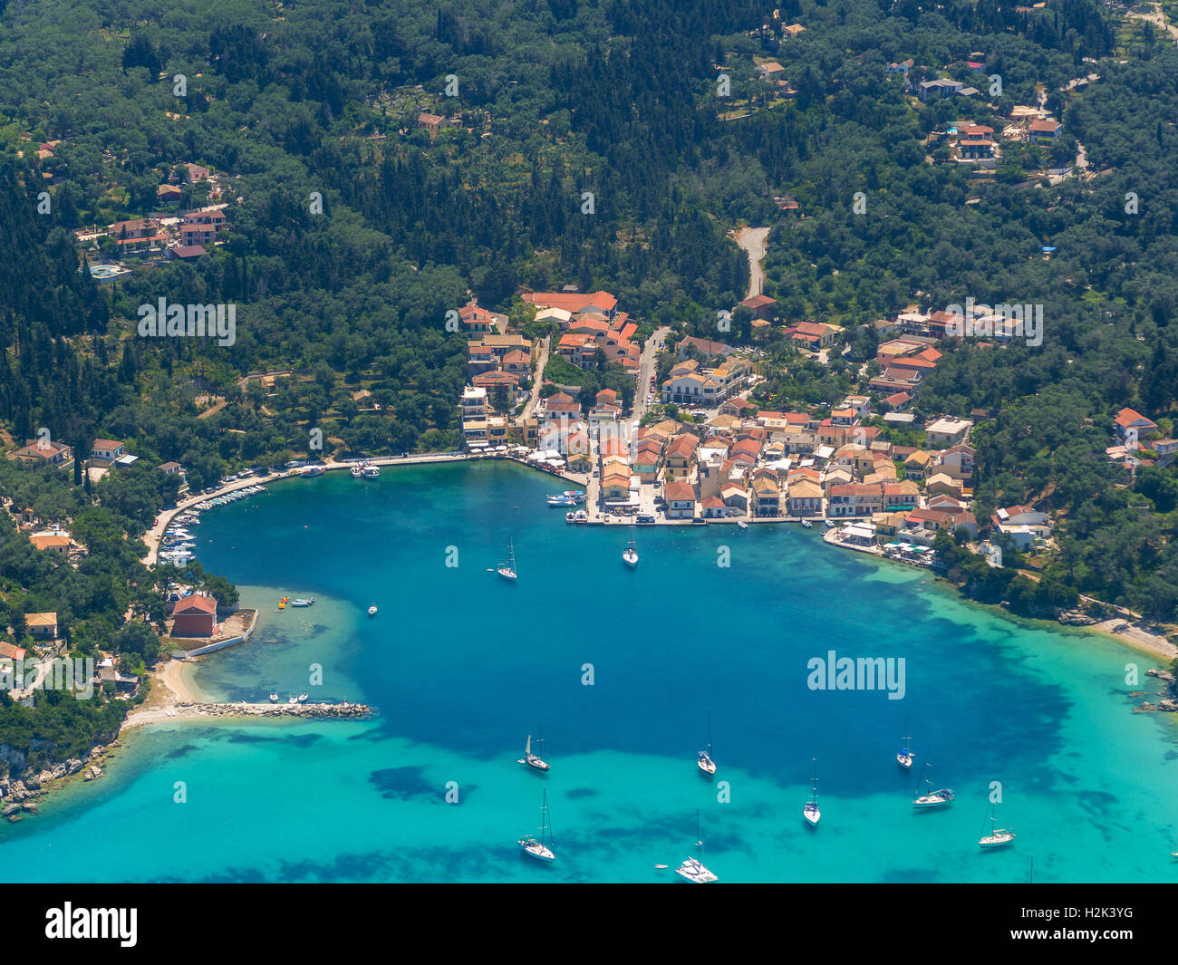 Aerial view of Paxos island Greece Stock Photo - Alamy