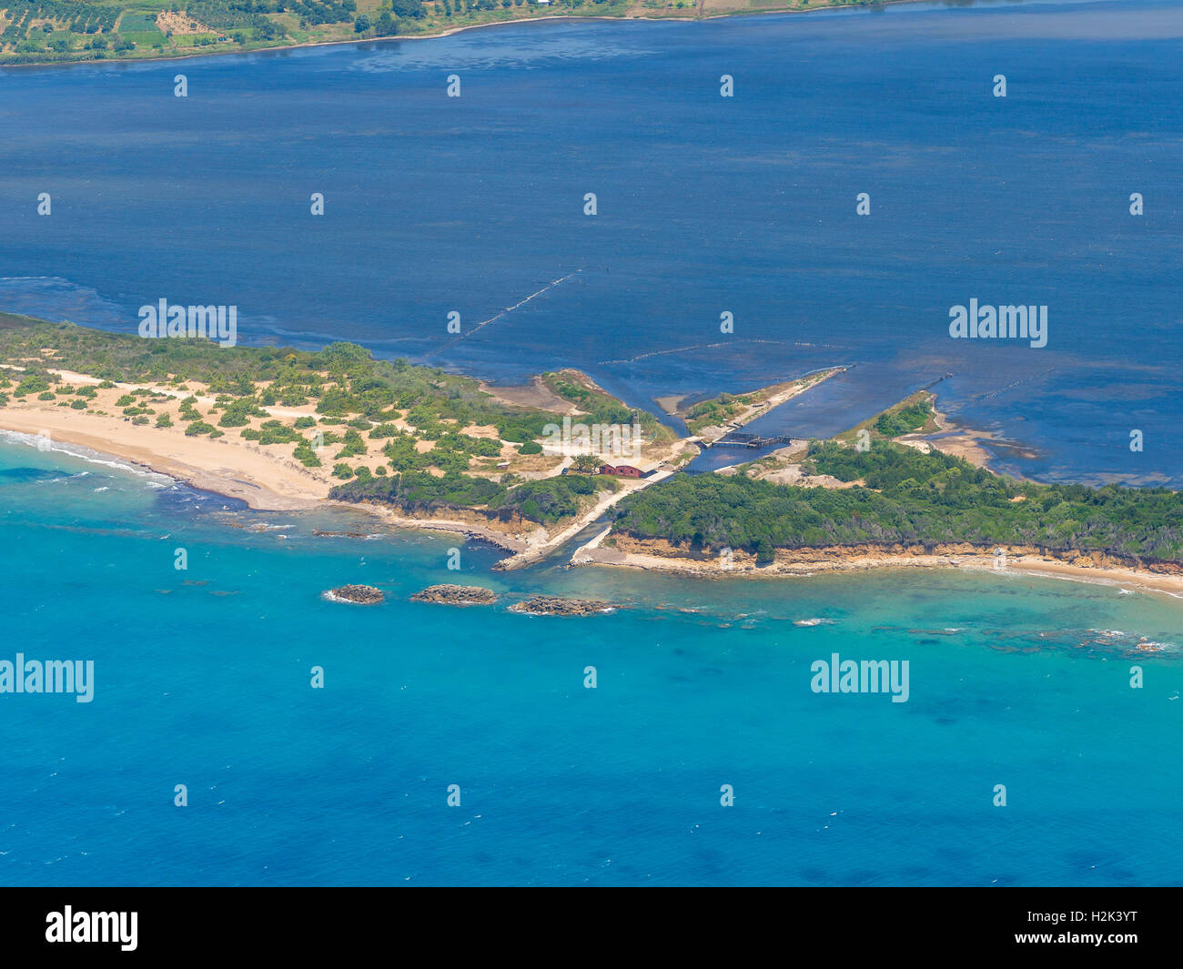 Chalikounas beach in Corfu Greece view from the air Stock Photo - Alamy
