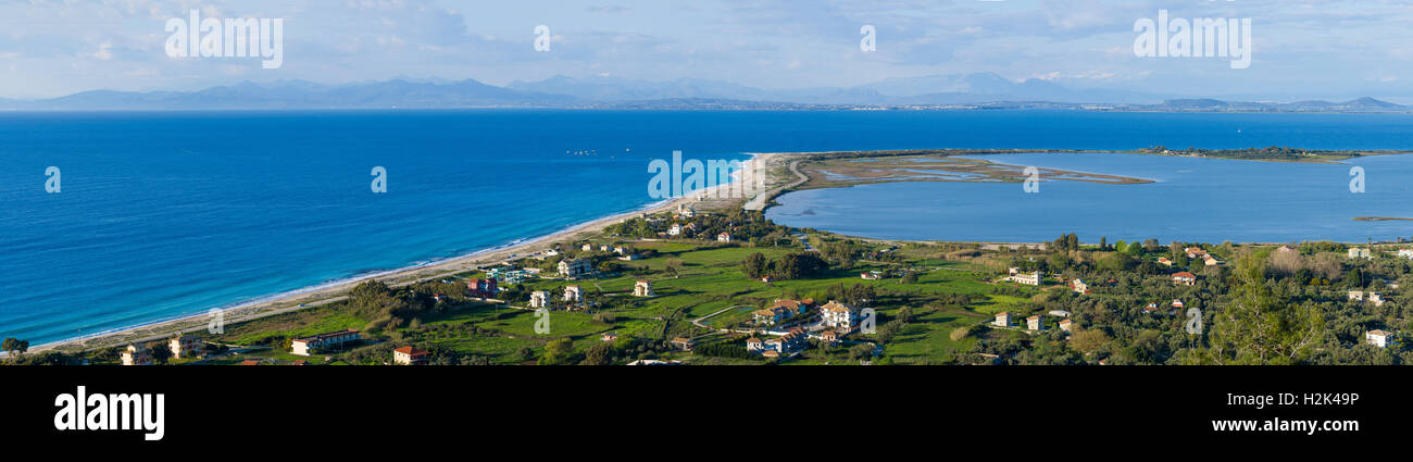 Overview on the island of Lefkada in Greece with view on Preveza Stock ...