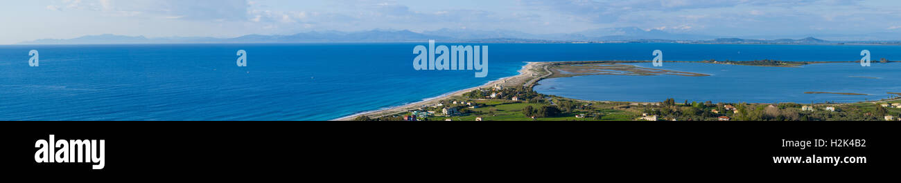 Overview on the island of Lefkada in Greece with view on Preveza Stock ...