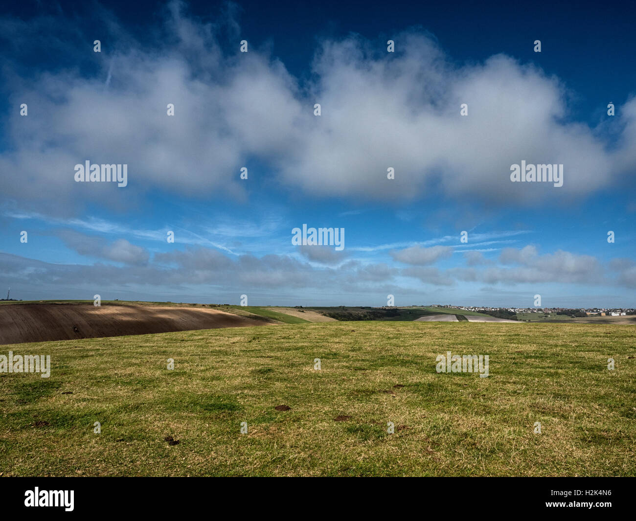 Red Hill (left) and Woodingdean from Cattle Hill at Roedean in the ...