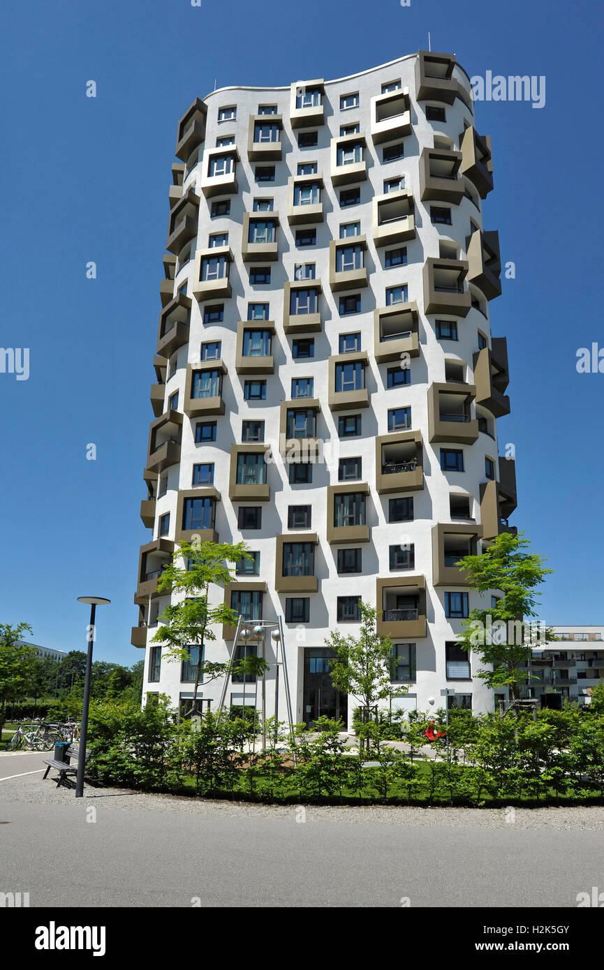 Modern high-rise building, residential area, newly-builtHofmann Höfe ...