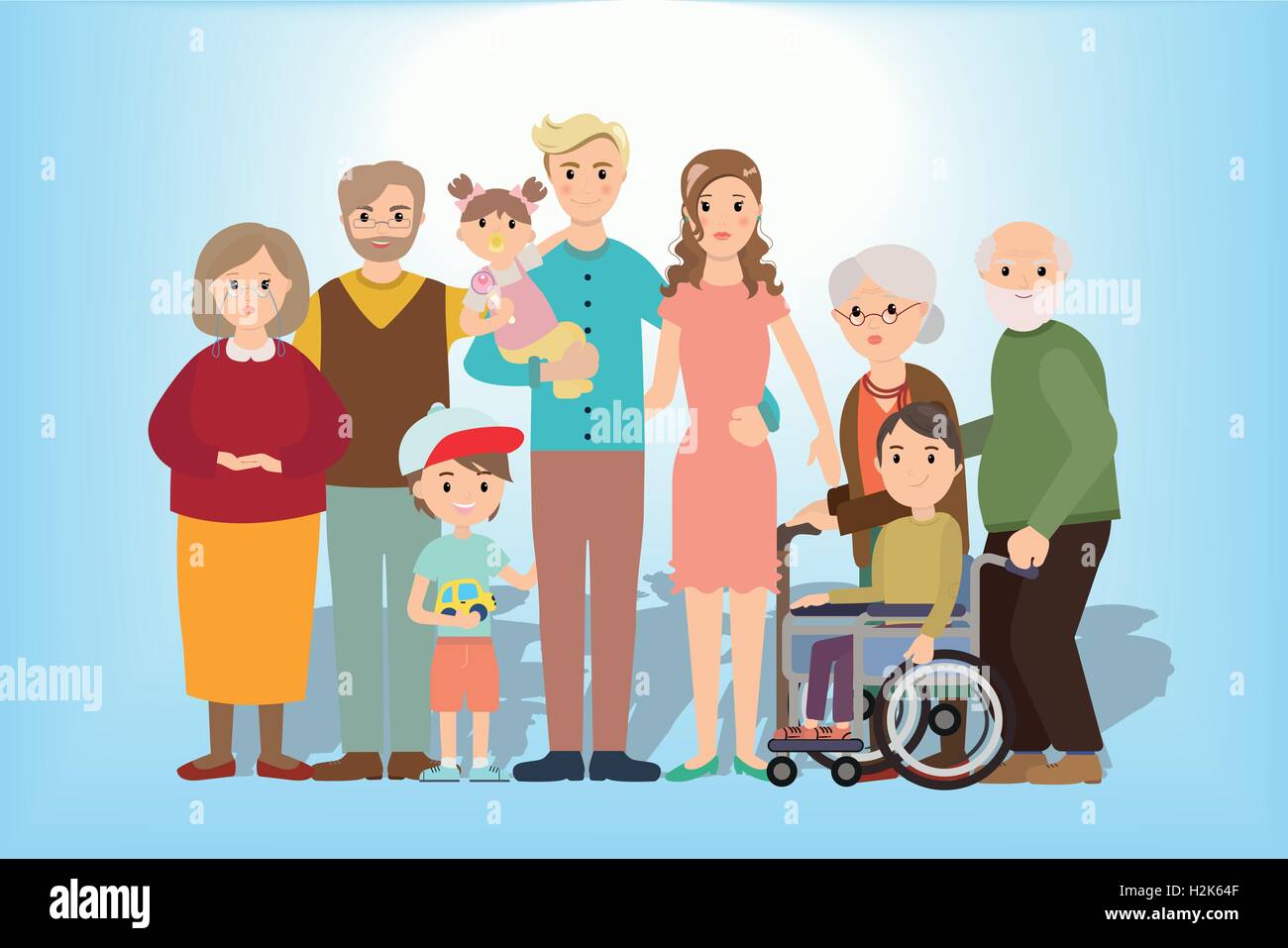 Big family together vector illustration of a flat design Stock Vector ...
