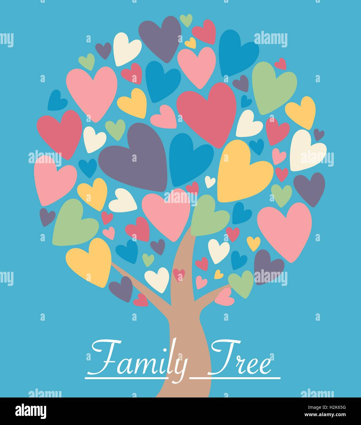 Family heart tree with colorful leaves Stock Vector Image & Art - Alamy