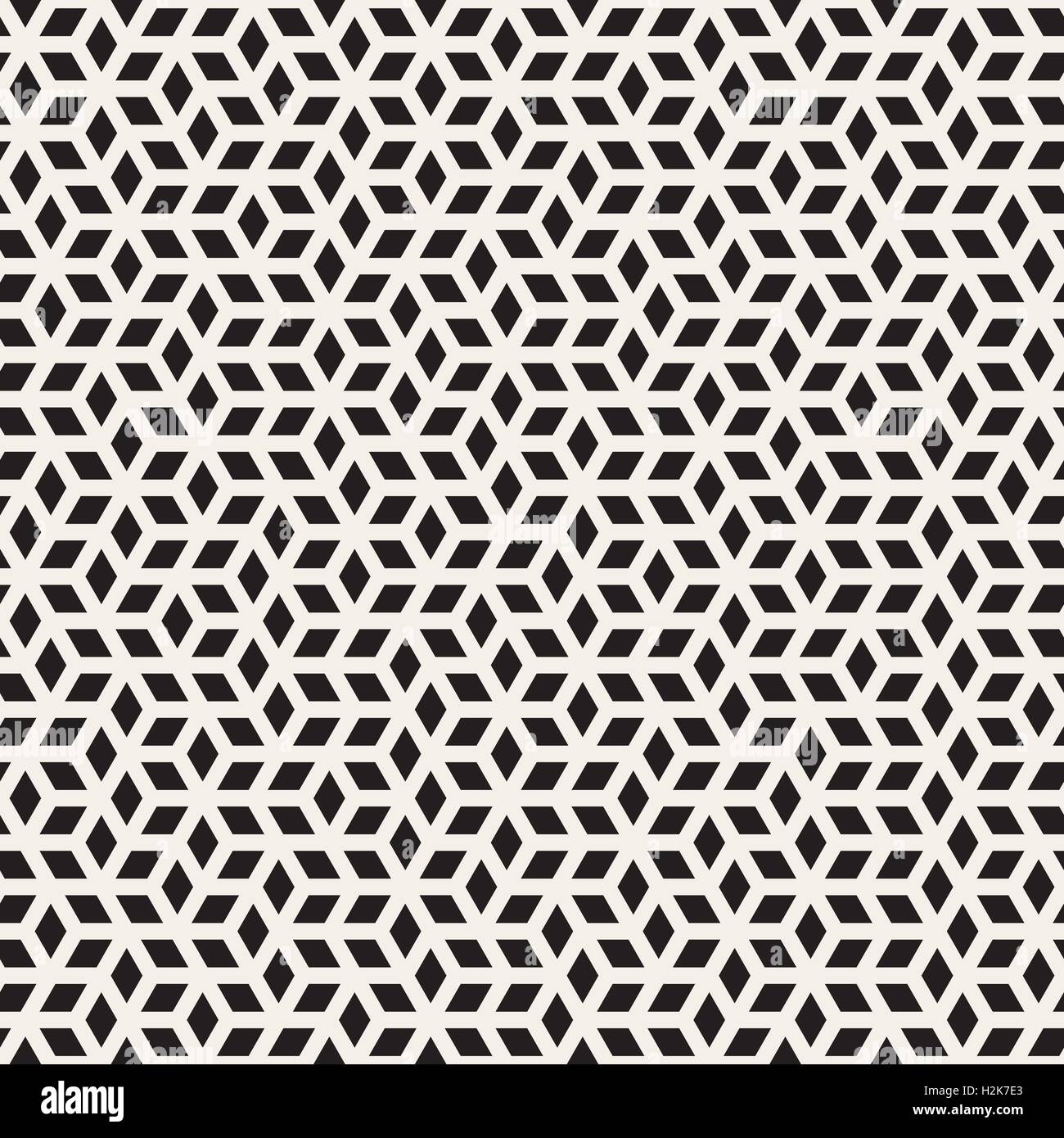 Vector Seamless Black and White Irregular Rhombus Grid Pattern Stock ...