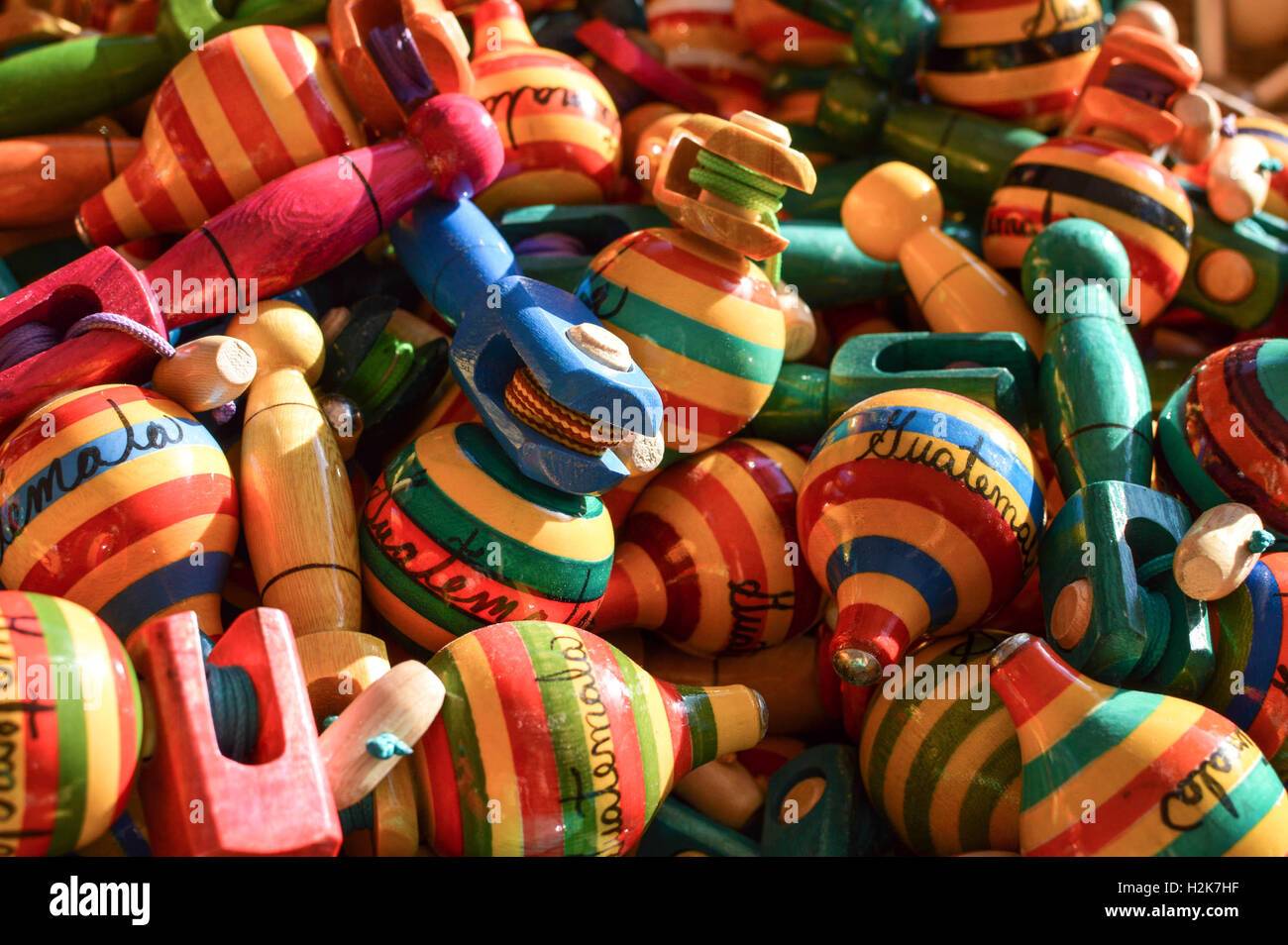 Traditional wooden handicrafts made by Maya people in Antigua ...