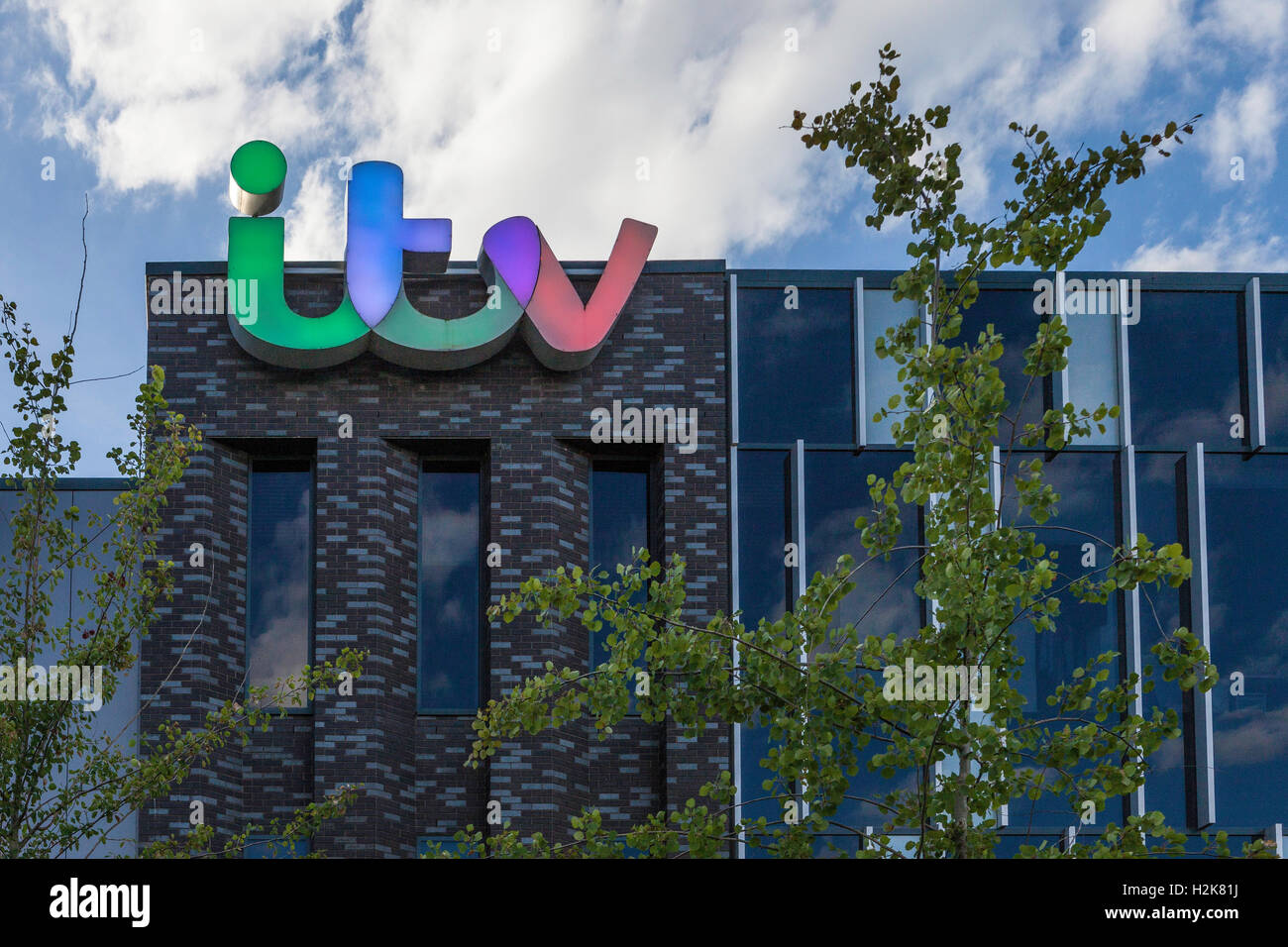 The ITV buildings and studios in Media City, Manchester, UK, home to ...