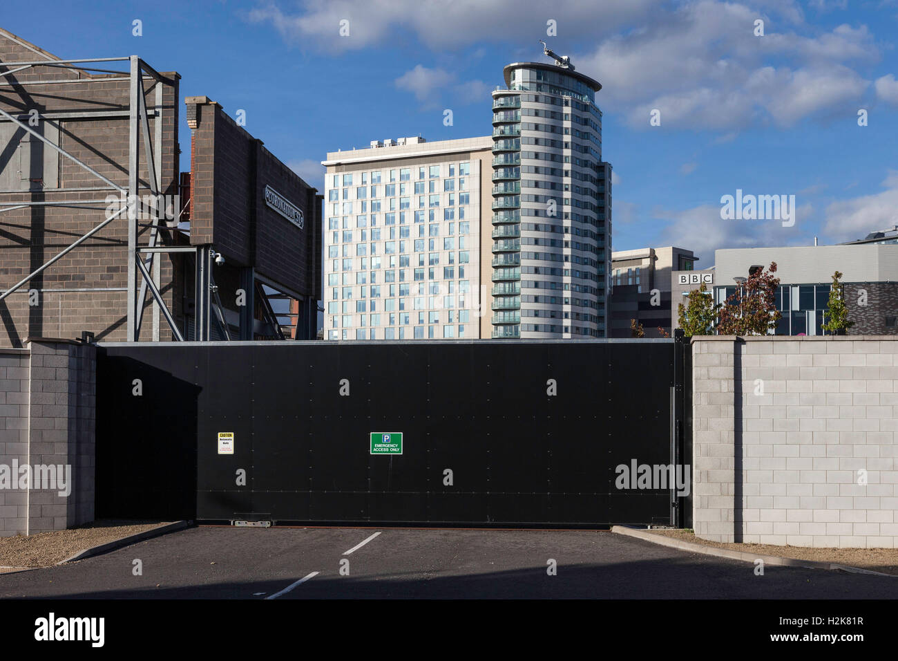The ITV buildings and studios in Media City, Manchester, UK, home to ...