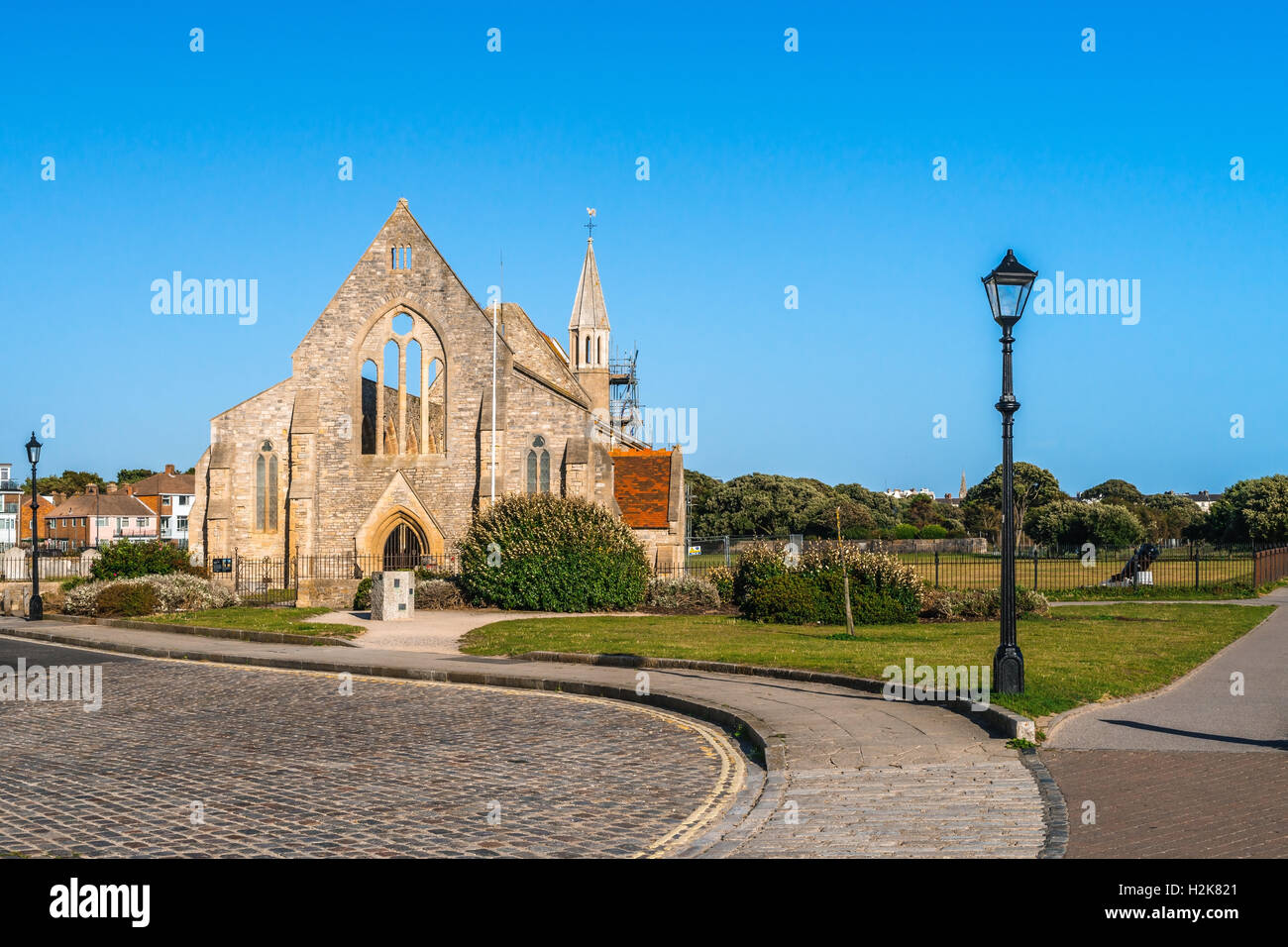 Old church of the garrison domus dei at Portsmouth Stock Photo - Alamy