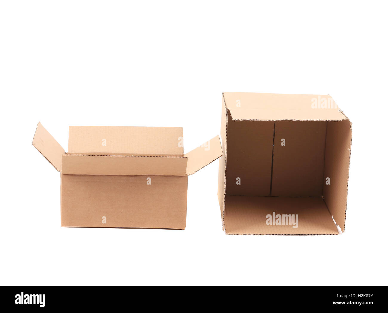 Opened cardboard boxes Stock Photo - Alamy