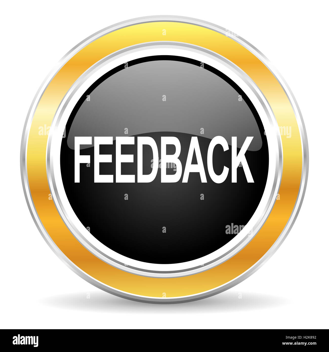 Feedback black web icon golden Cut Out Stock Images & Pictures - Alamy