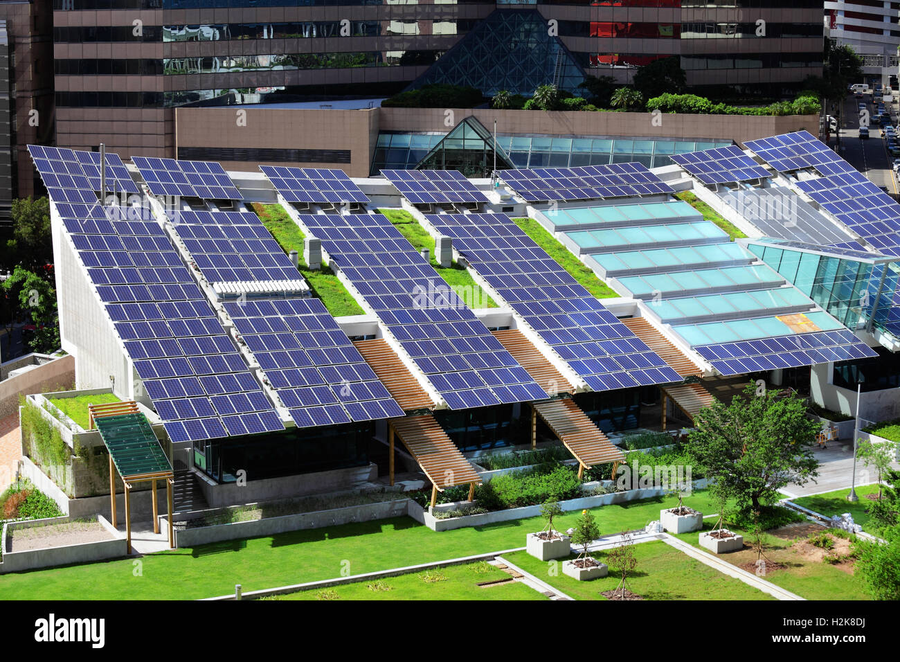 Solar panel on roof top Stock Photo - Alamy